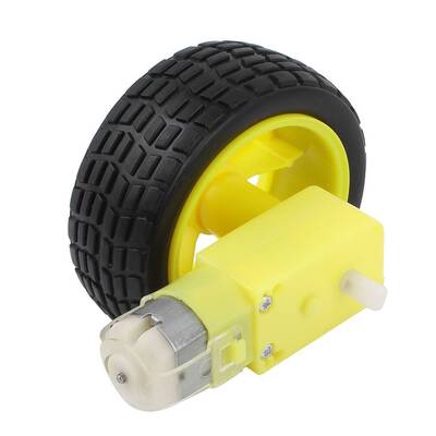 6V 250RPM Motor ve Tekerlek Seti 25-37mm Çap Redüktörlü Motorlar